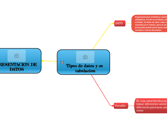 Tipos de datos y su tabulacion - Mind Map